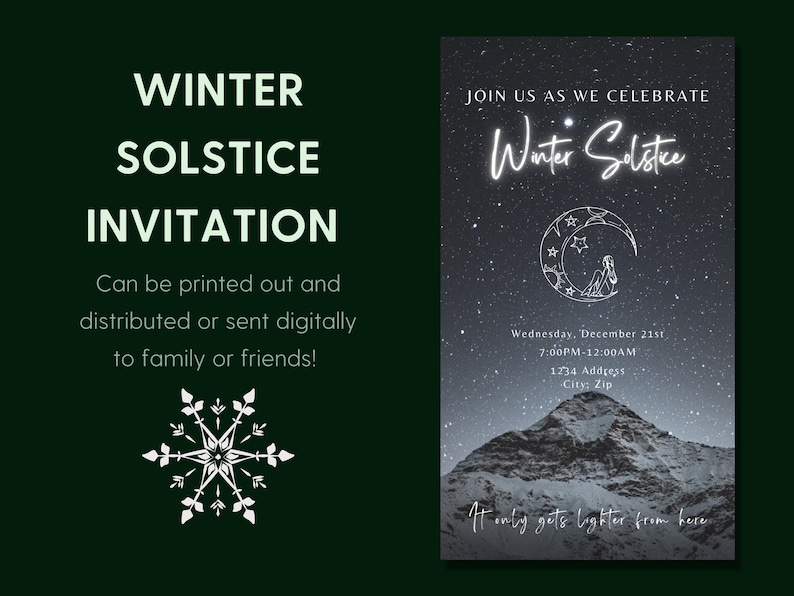 Editable Winter Solstice Celebration Invite | Winter Solstice ...