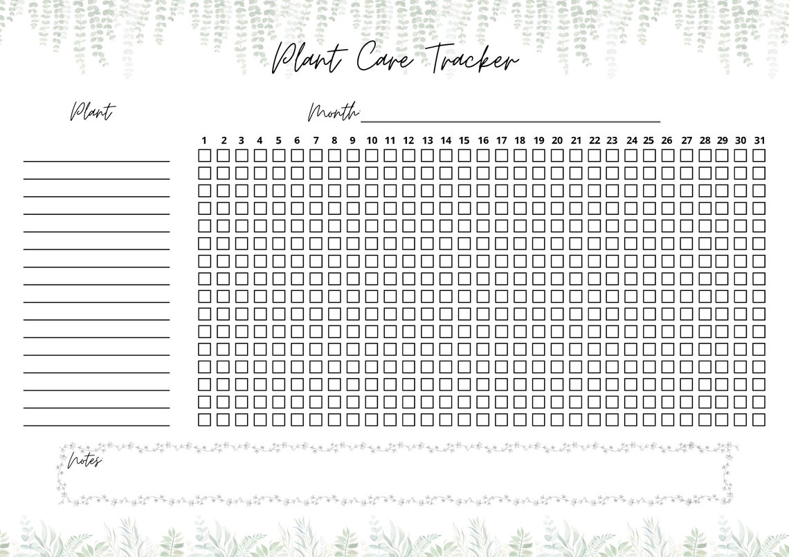 Plant Care Tracker | Digital Plant Tracker | Printable Plant Tracker - Etsy