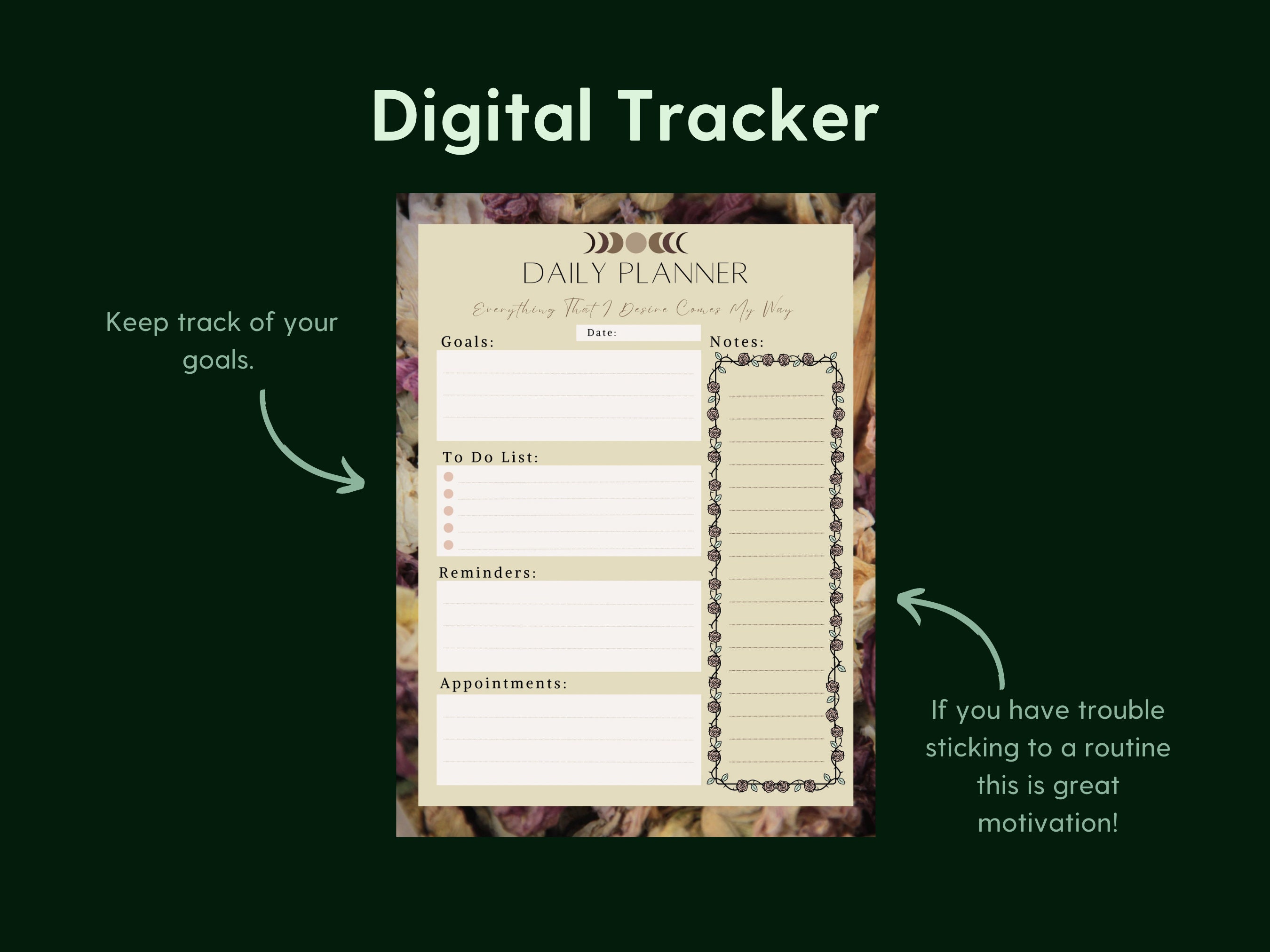 Monthly Habit Tracker Digital Habit Tracker Witchy Habit Tracker ...