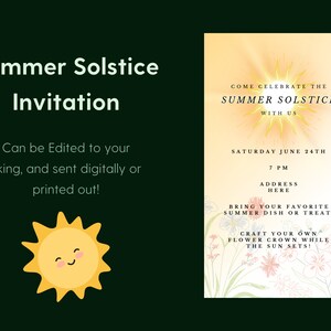 Summer Solstice Celebration Invitation | Summer Party Invite ...