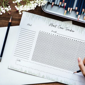 Plant Care Tracker Digital Plant Tracker Printable Plant - Etsy