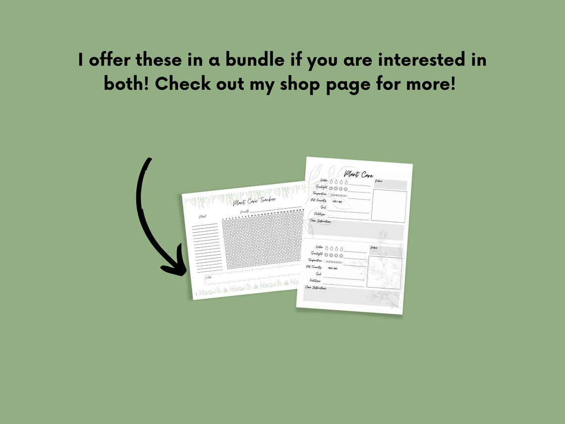 Plant Care Tracker | Digital Plant Tracker | Printable Plant Tracker - Etsy