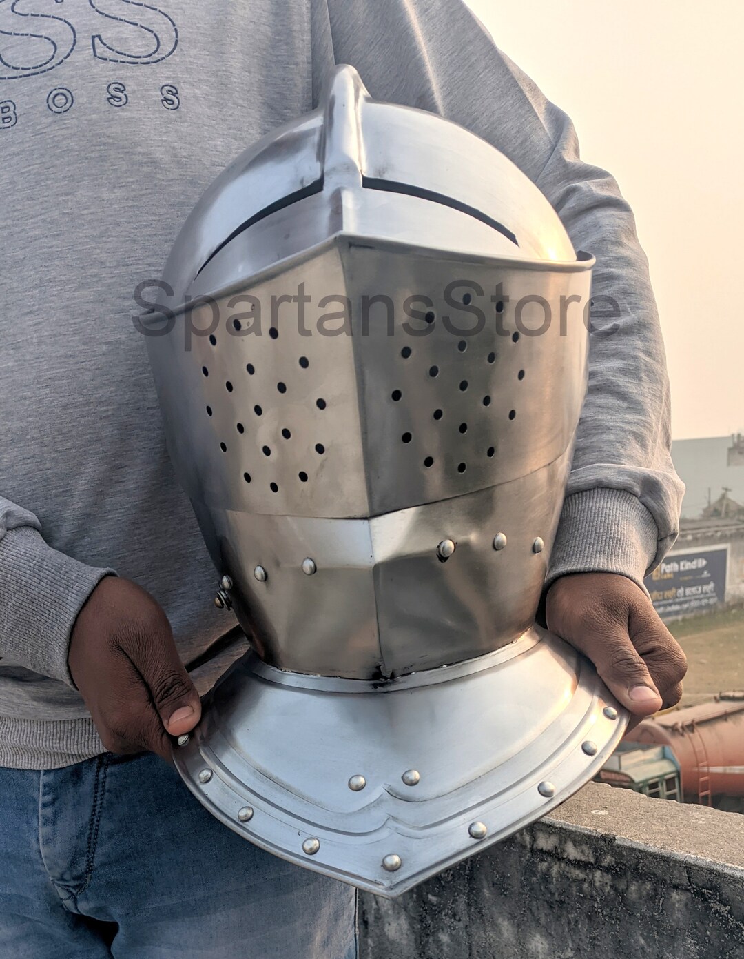 Medieval Bascinet Armor Steel Hounskull Larp Klappvisor Knight - Etsy