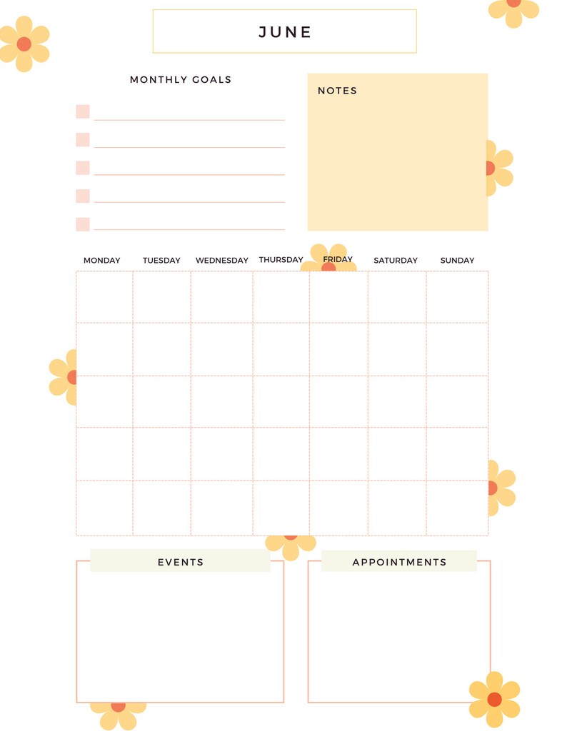 Digital Monthly Planner 12 Months Package, Downloadable Planner ...