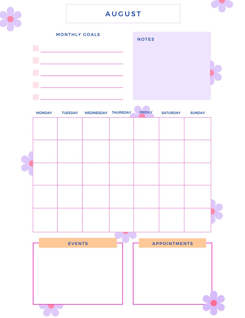Digital Monthly Planner 12 Months Package, Downloadable Planner ...