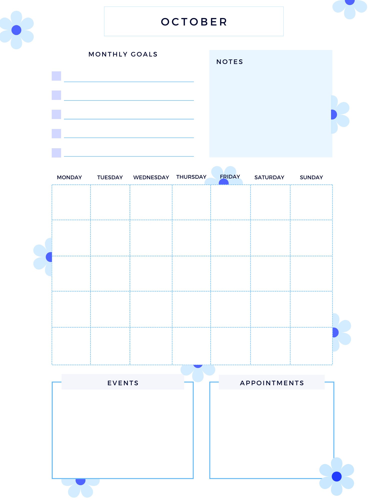 Digital Monthly Planner 12 Months Package, Downloadable Planner ...