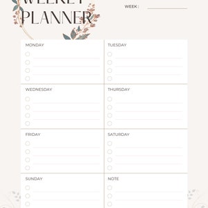 Digital and Printable Monthly and Weekly Planner - Etsy