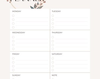 Simple Modern Printable Monthly Planner - Etsy