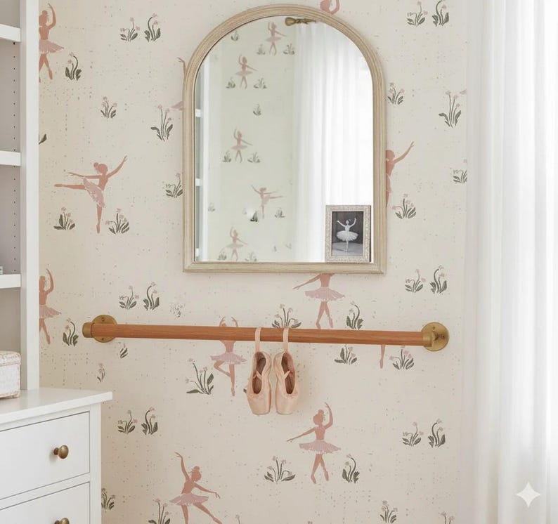Allegra Wallpaper: Women Dancing Wall Covering, Whimsical Dance Studio ...