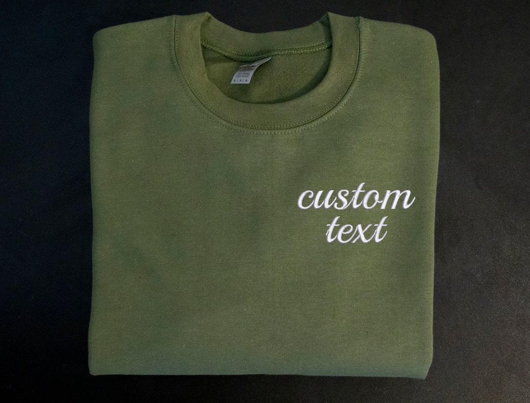 Personalized Embroidered Crewneck Sweatshirt, Custom Name Sweater ...