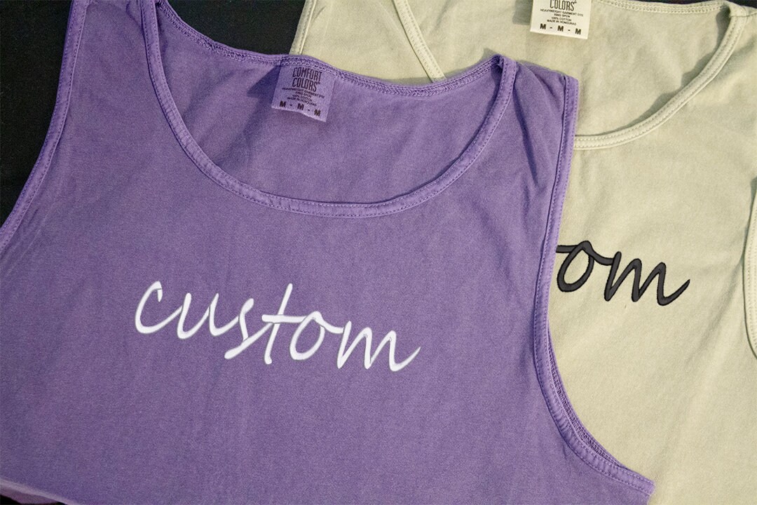 Custom Comfort Colors Tank Top, Embroidered Tank Top, Personalized Tank ...