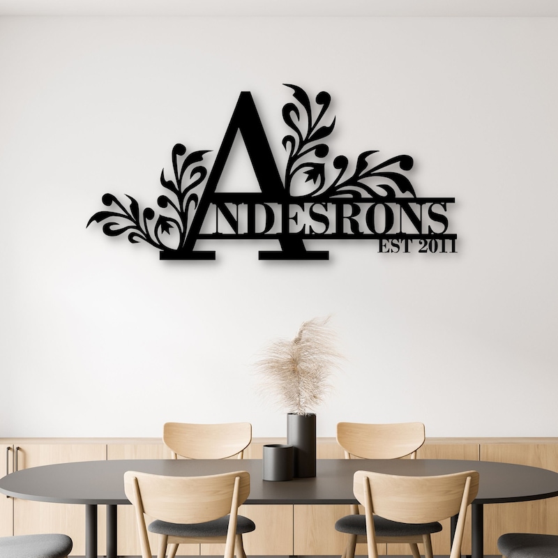 Family Monogram Sign - Etsy