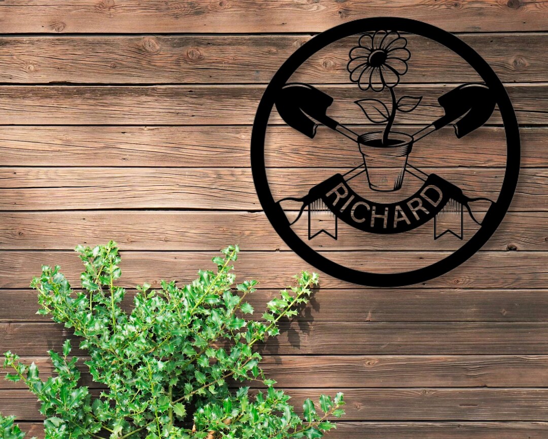 Personalized Hanging Garden Sign, Coustom Garden Signs With Name ...