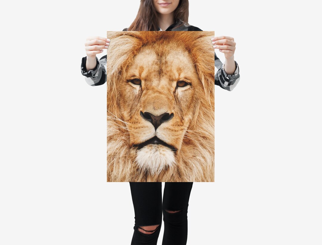 LION Printable Poster Wall Decor Art, UNFRAMED Baby Woodland Forest ...