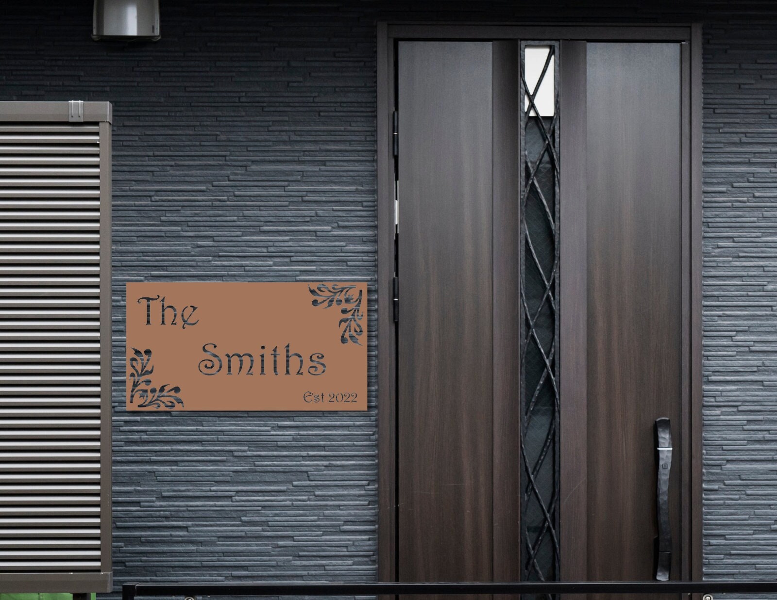 Custom Family Metal Name Plate Sign, Personalized Last Name Established ...