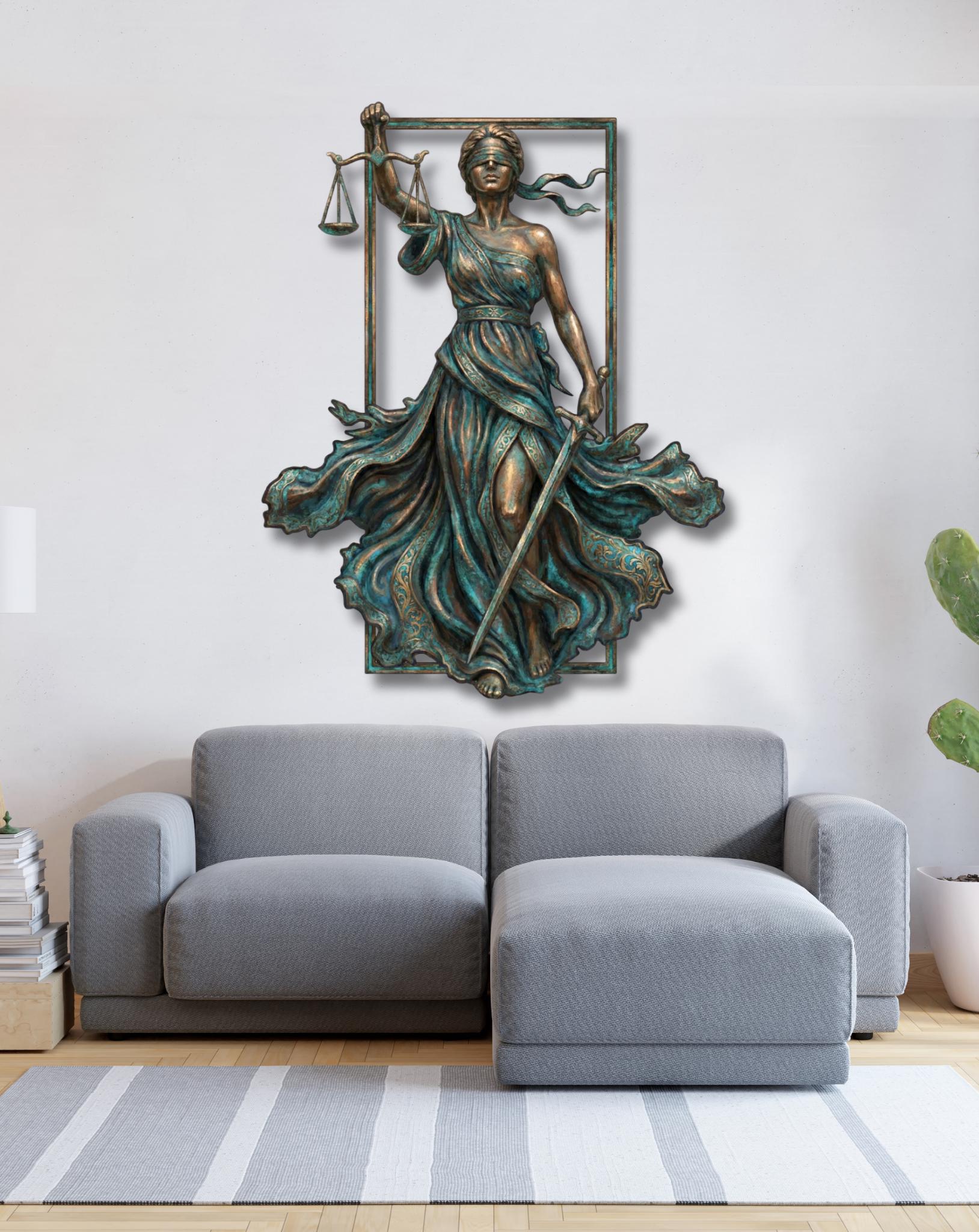 Lady Justice Colorful Metal Wall Art, Goddess of Justice for Lawyer ...