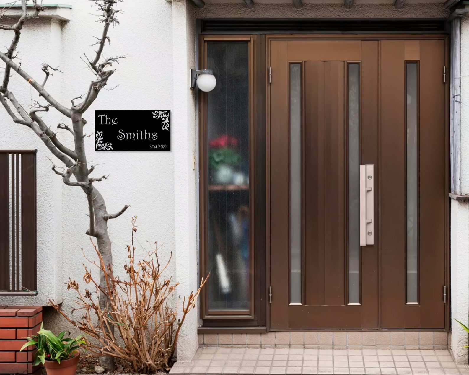 Custom Family Metal Name Plate Sign, Personalized Last Name Established ...