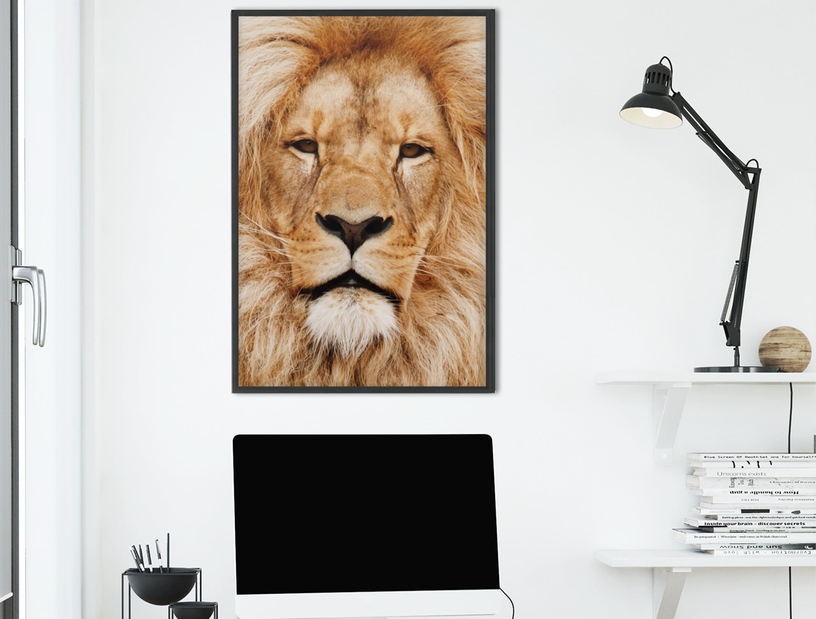 LION Printable Poster Wall Decor Art, UNFRAMED Baby Woodland Forest ...