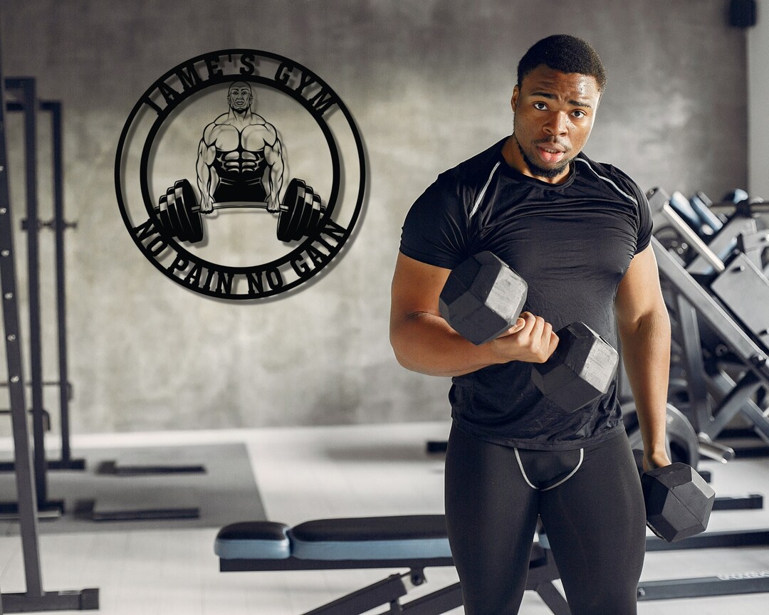 Personalized Your Name Home Gym Signs for Workout Room, Custom Metal ...
