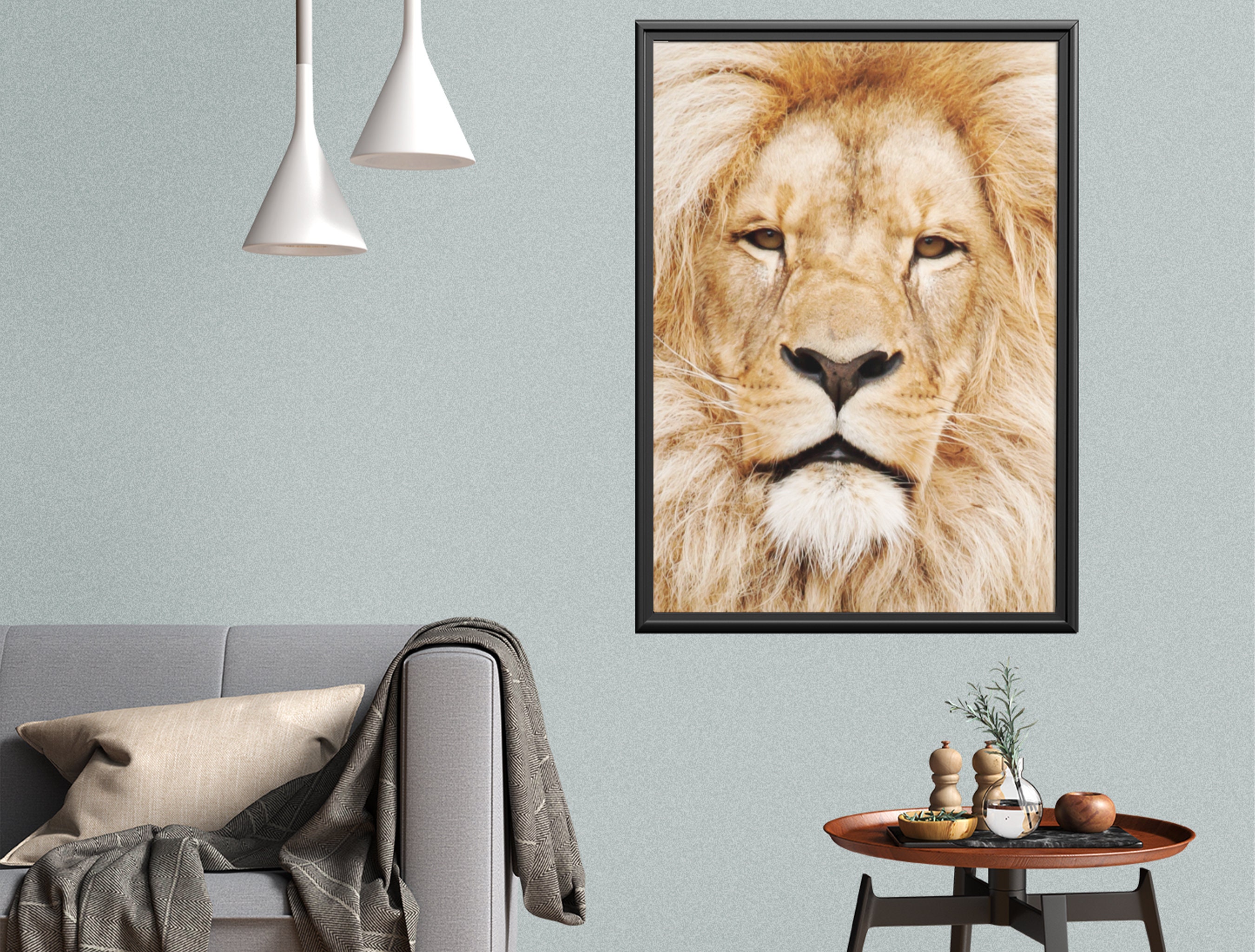 LION Printable Poster Wall Decor Art, UNFRAMED Baby Woodland Forest ...