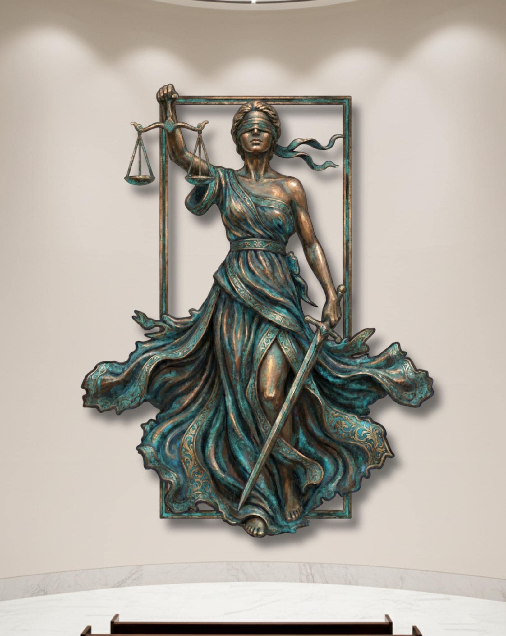 Lady Justice Colorful Metal Wall Art, Goddess of Justice for Lawyer ...