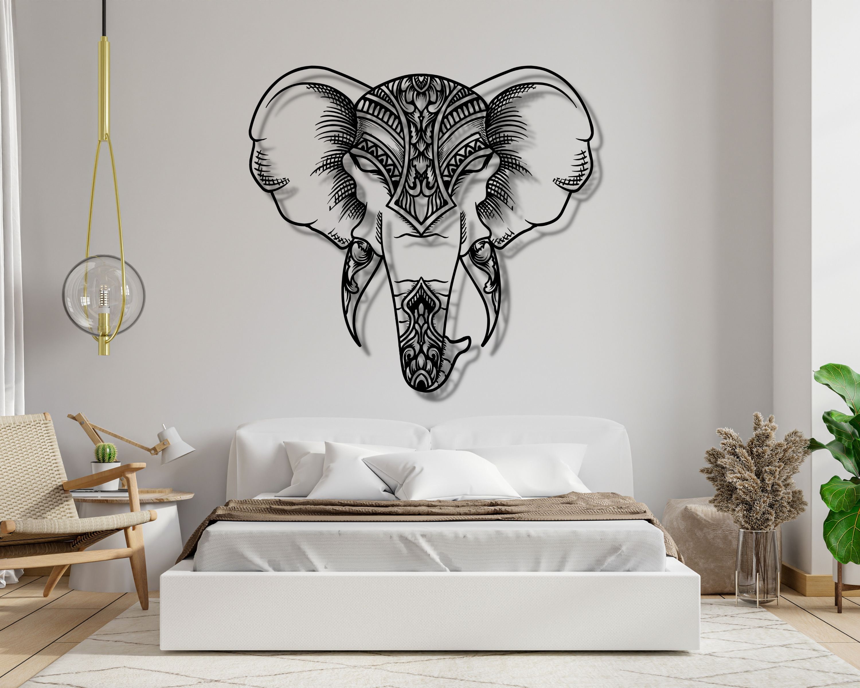 Metal Wall Art, ELEPHANT Sign Decoration Gift for Wildlife Lover ...