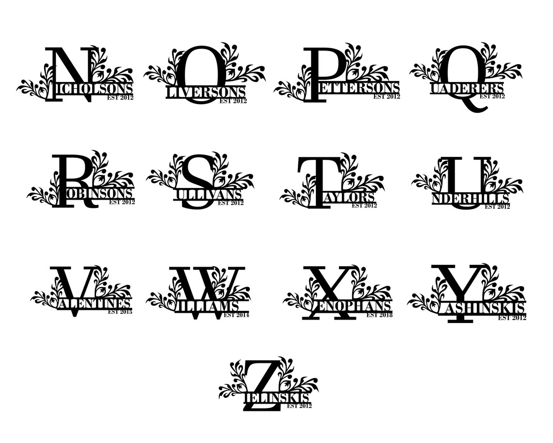 Custom Family Metal Name Sign Personalized Split Letter Last - Etsy
