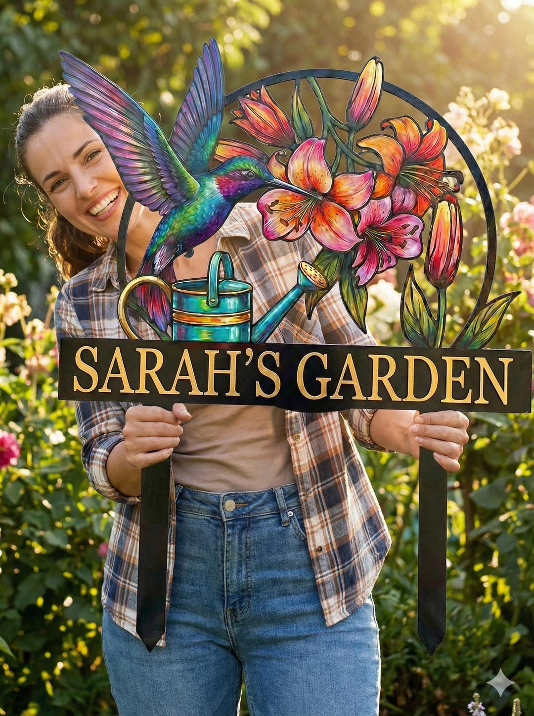 Personalized Garden Name Sign, Custom Family Yard Stake, Metal ...