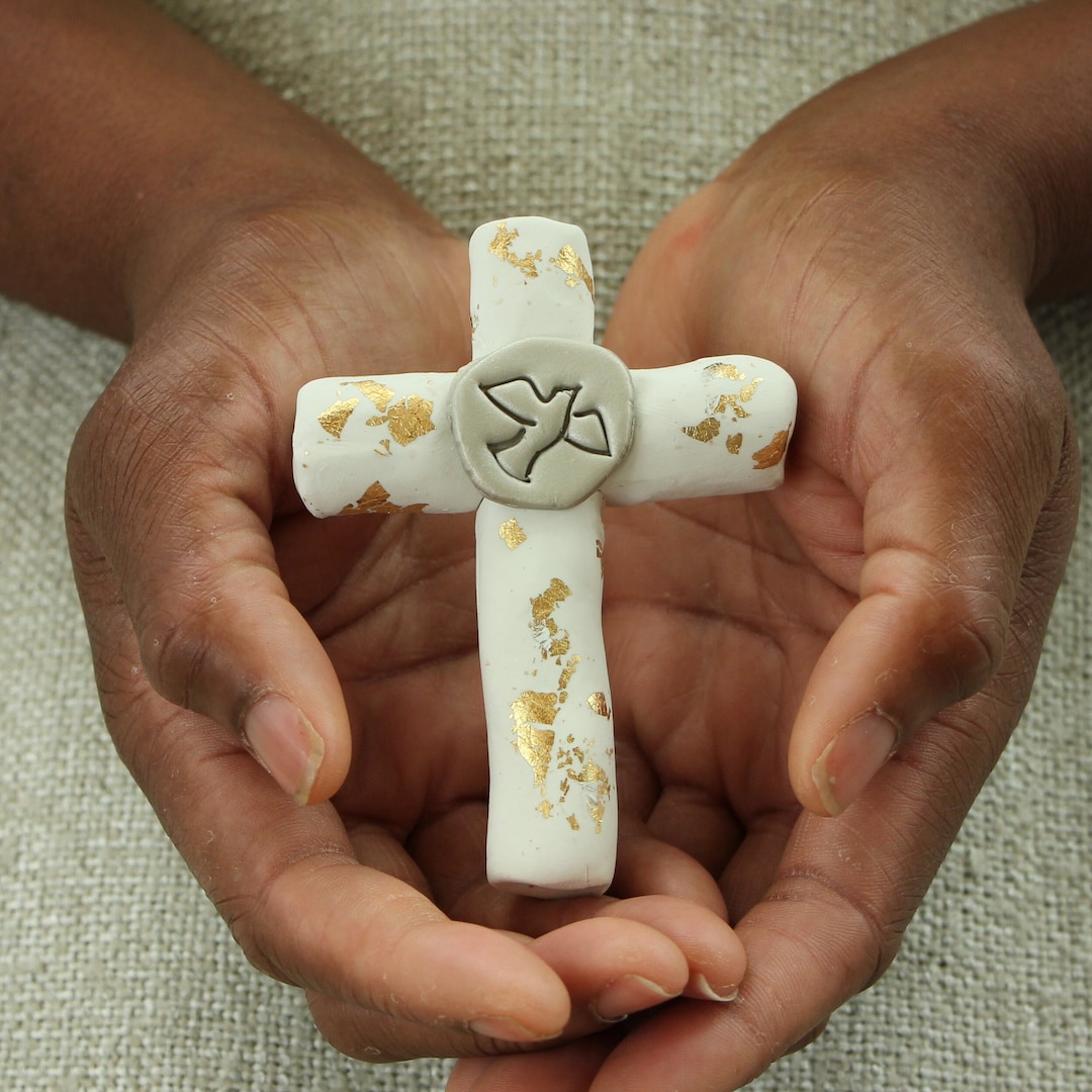 Prayer Cross Peace Prayer Cross, Handmade Polymer Clay, Meditation ...