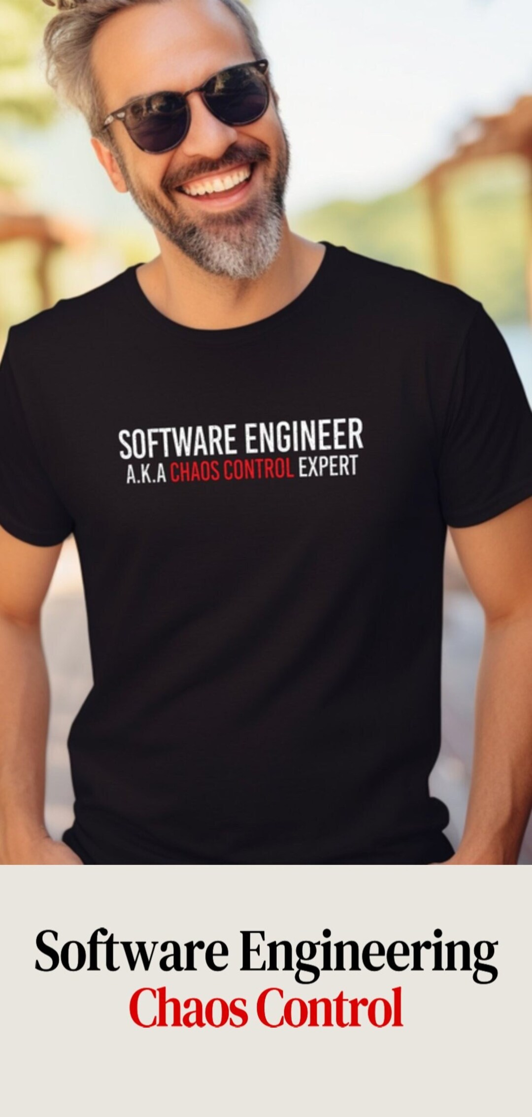Funny Software Engineer STEM Gift Shirt for Women Men Chaos Control Expert Geeky Tshirt ...