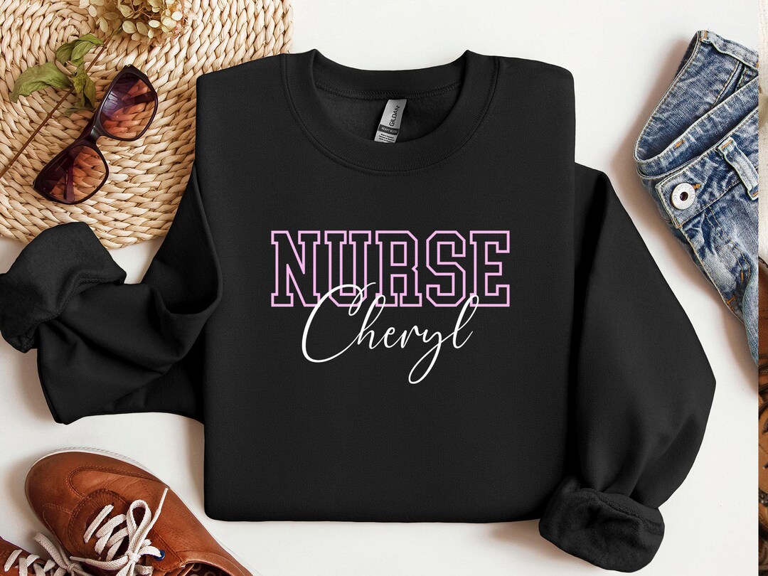 Custom Nurse Sweater Nurse Appreciation Gift Personalized Name Crewneck ...