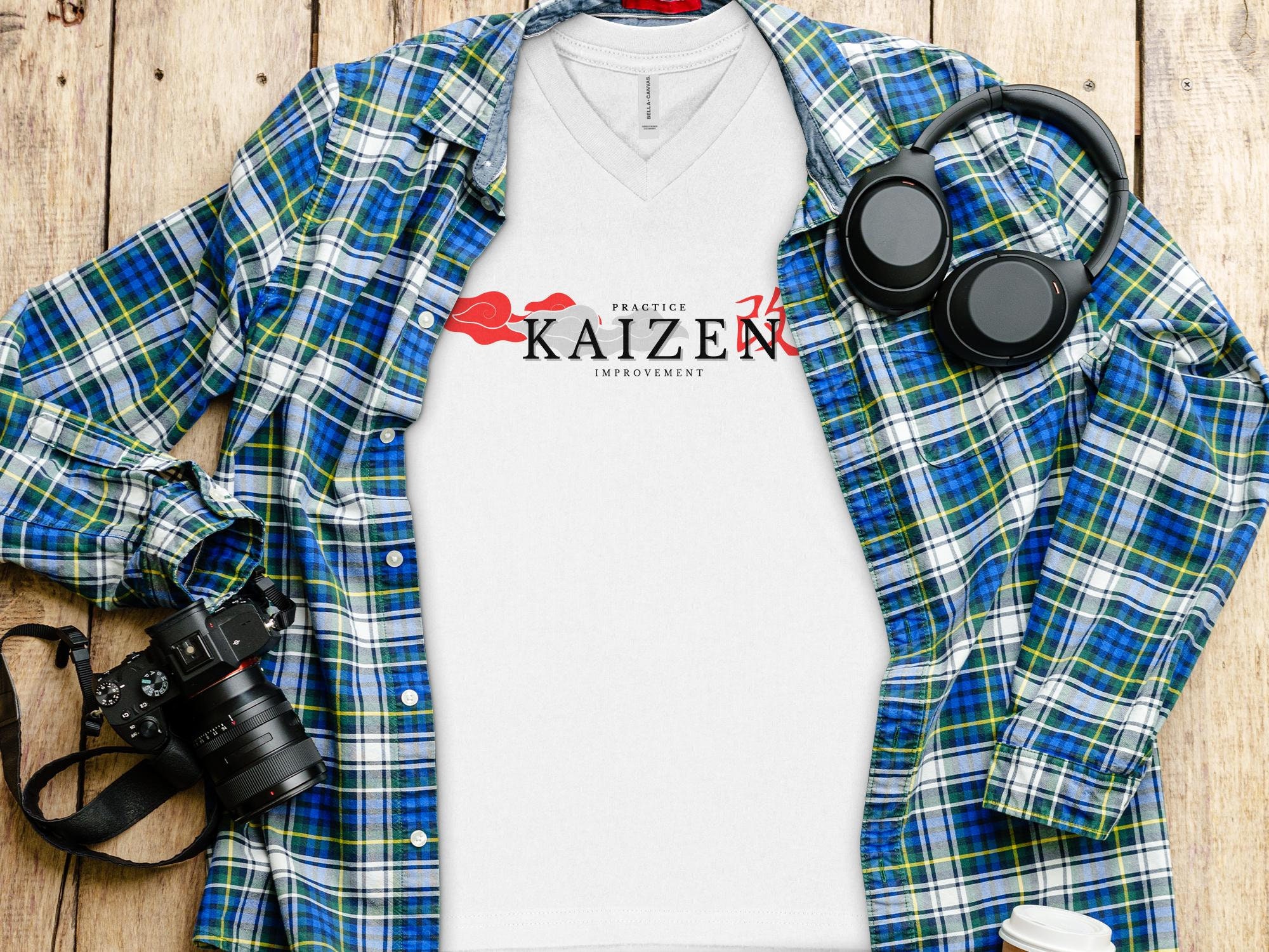 Kaizen Shirt Gift for Women Men Minimal Japanese Kanji Empowerment ...