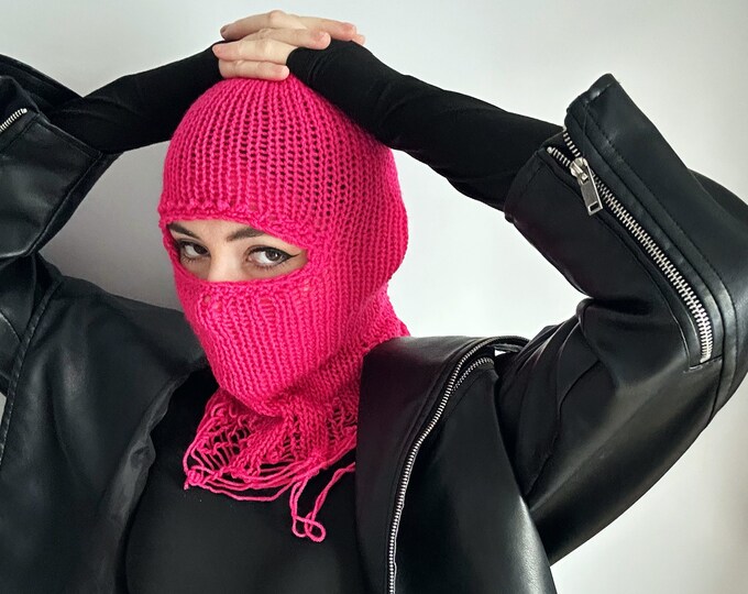 Navy Blue and Gold Crochet Ski Mask, Handmade Balaclava - Etsy