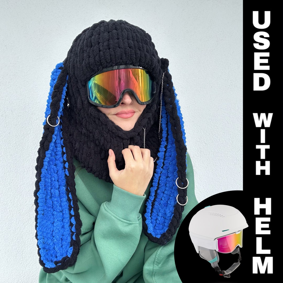 Bunny Balaclava Ski Mask, Bunny Ski Mask, Bunny Ear Ski Helmet Cover ...