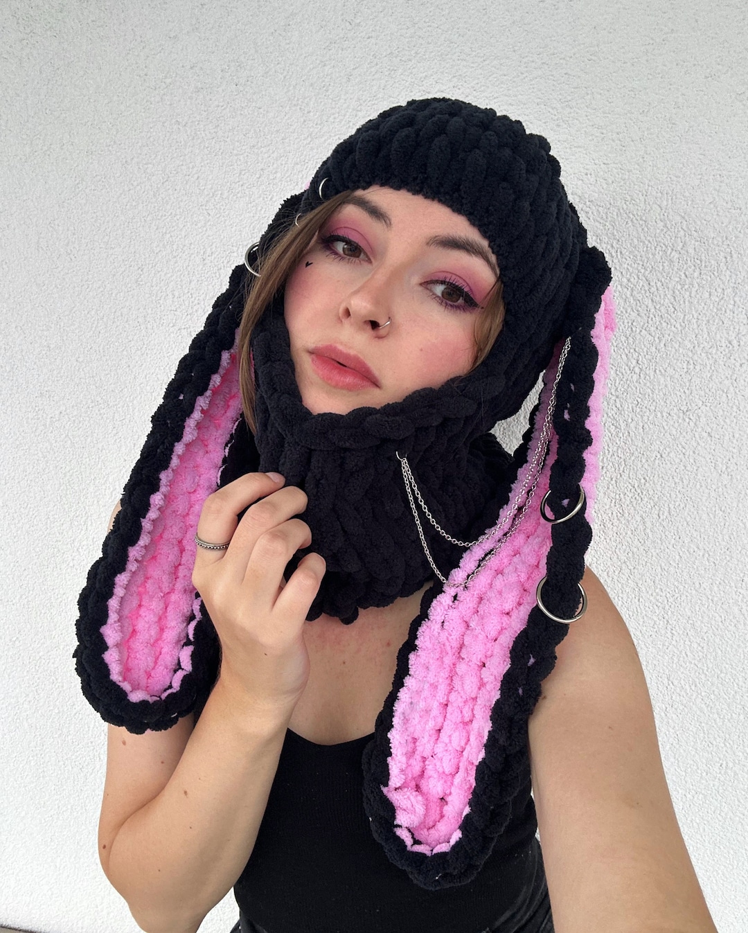 Bunny Balaclava, Halloween Mask Custom Knit Bunny Balaclava, Knit Bunny ...