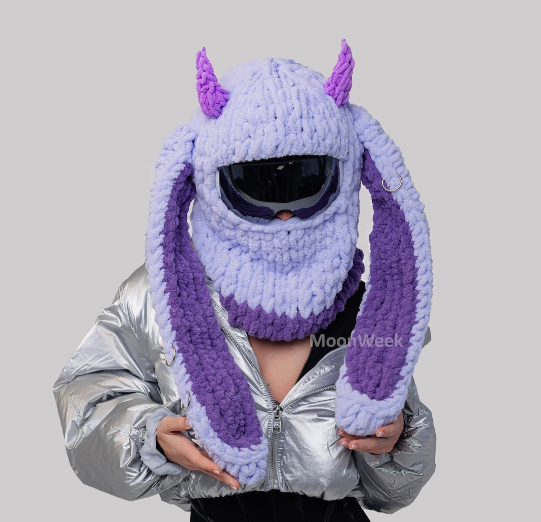 Ski Helmet Mask Bunny Ears, Helmet Balaclava Bunny, Snowboard Mask ...
