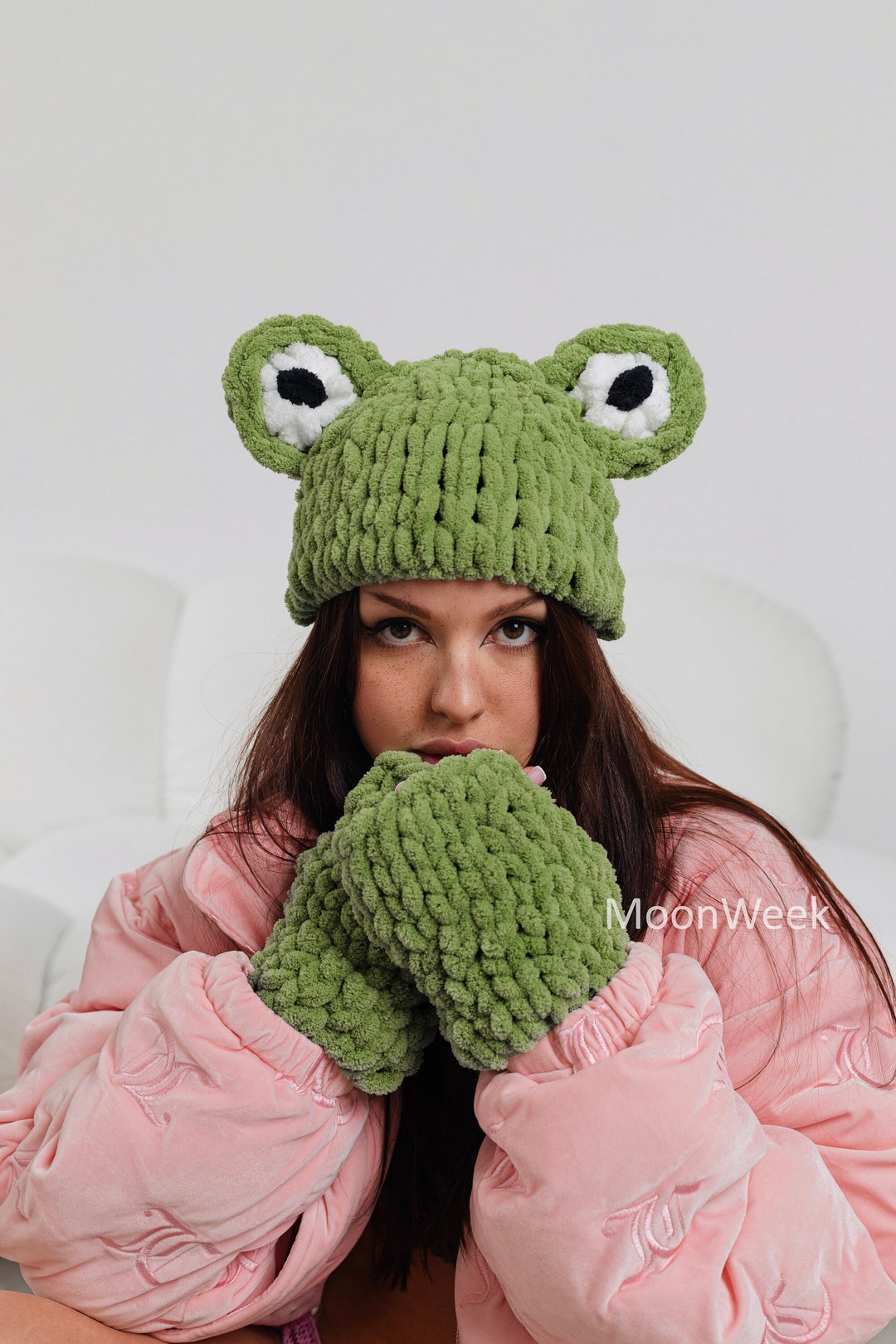Crochet Frog Hat, Beanies With Ear, Frog Beanie With Ears, Alternative ...