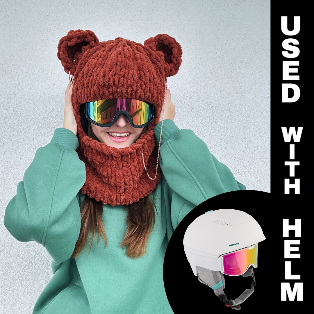 Bear Balaclava Ski Mask Open Face Helmet Cover and Helmet - Etsy