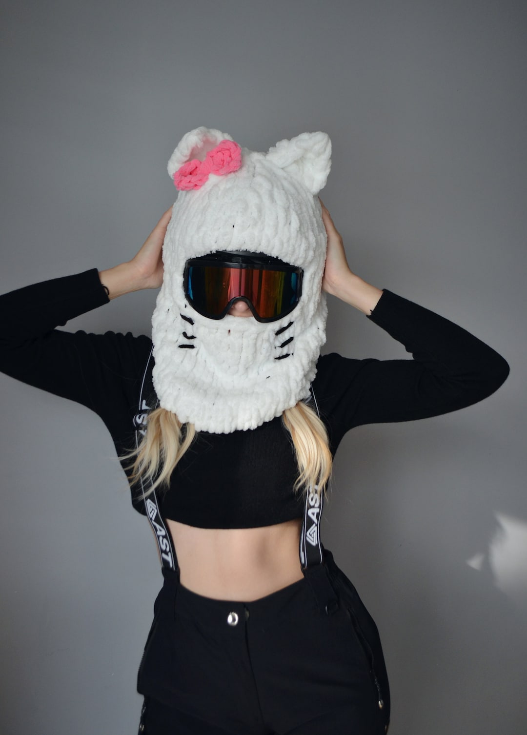 Kitty Cat Balaclava Ski Mask on Hat - Etsy