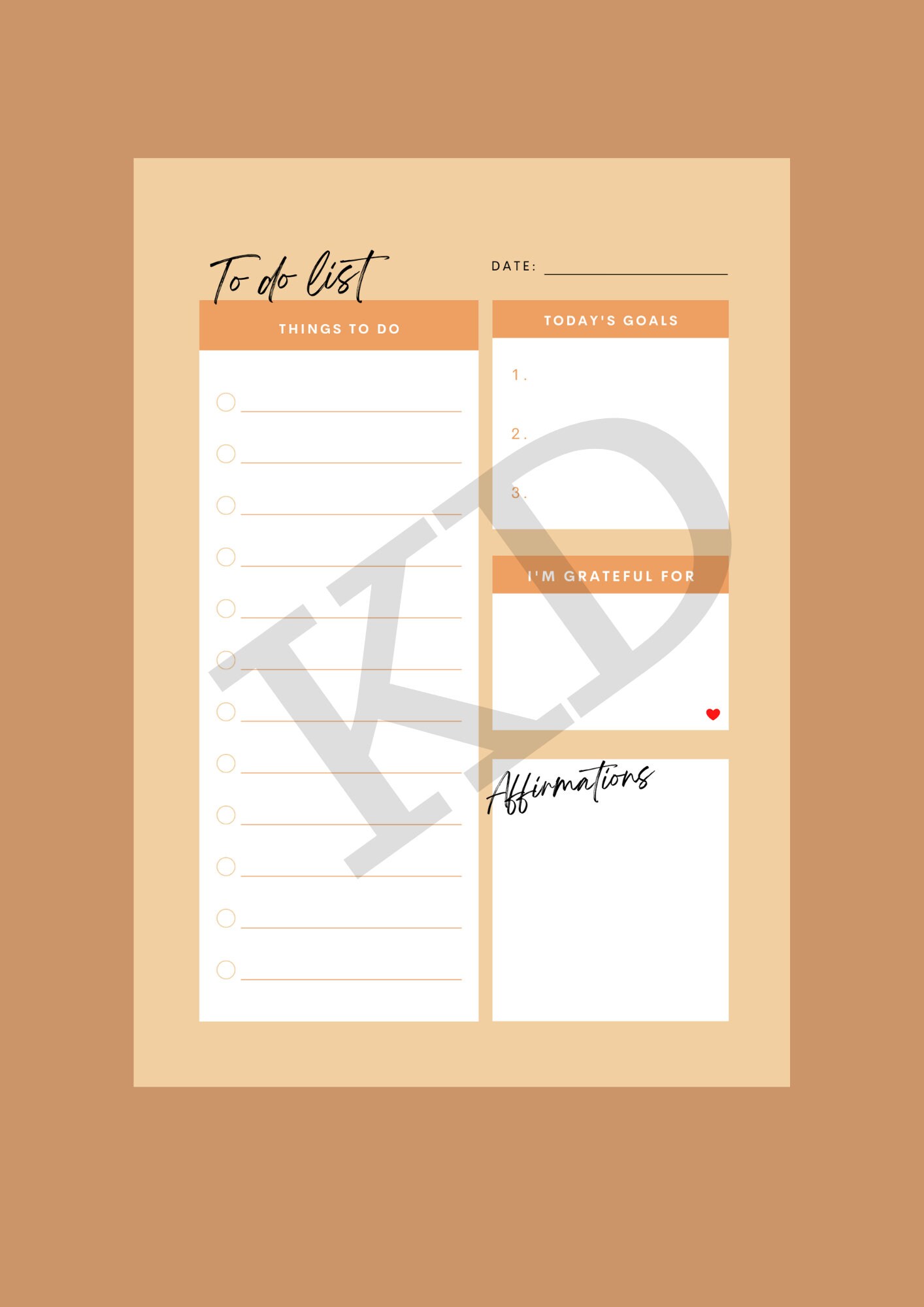 Minimalist Digital Printable to Do List A4 Size - Etsy