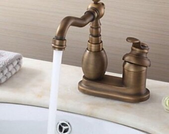 Tumbled Brass Rustic Sink Faucet - Etsy
