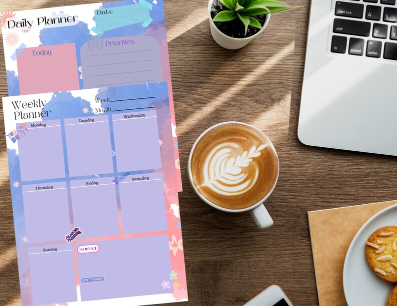 Weekly Planner Printable Daily Planner Cute Colorful Planner PDF ...