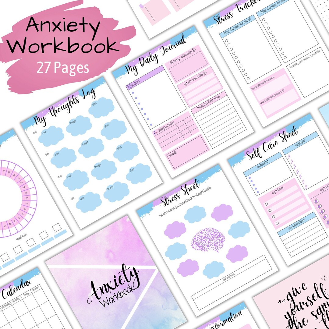 Anxiety Workbook | Anxiety Worksheets | Therapy Tools | Mental Health ...