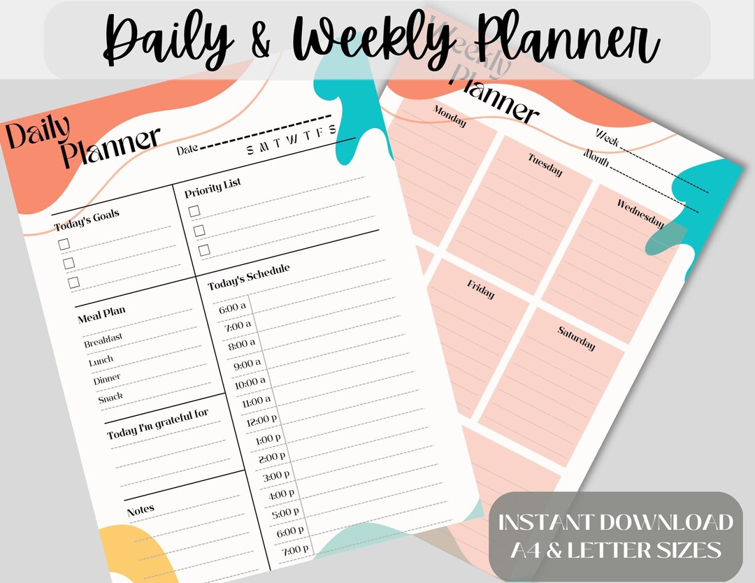 Weekly Planner Printable Daily Planner Paint Theme Planner PDF Download ...