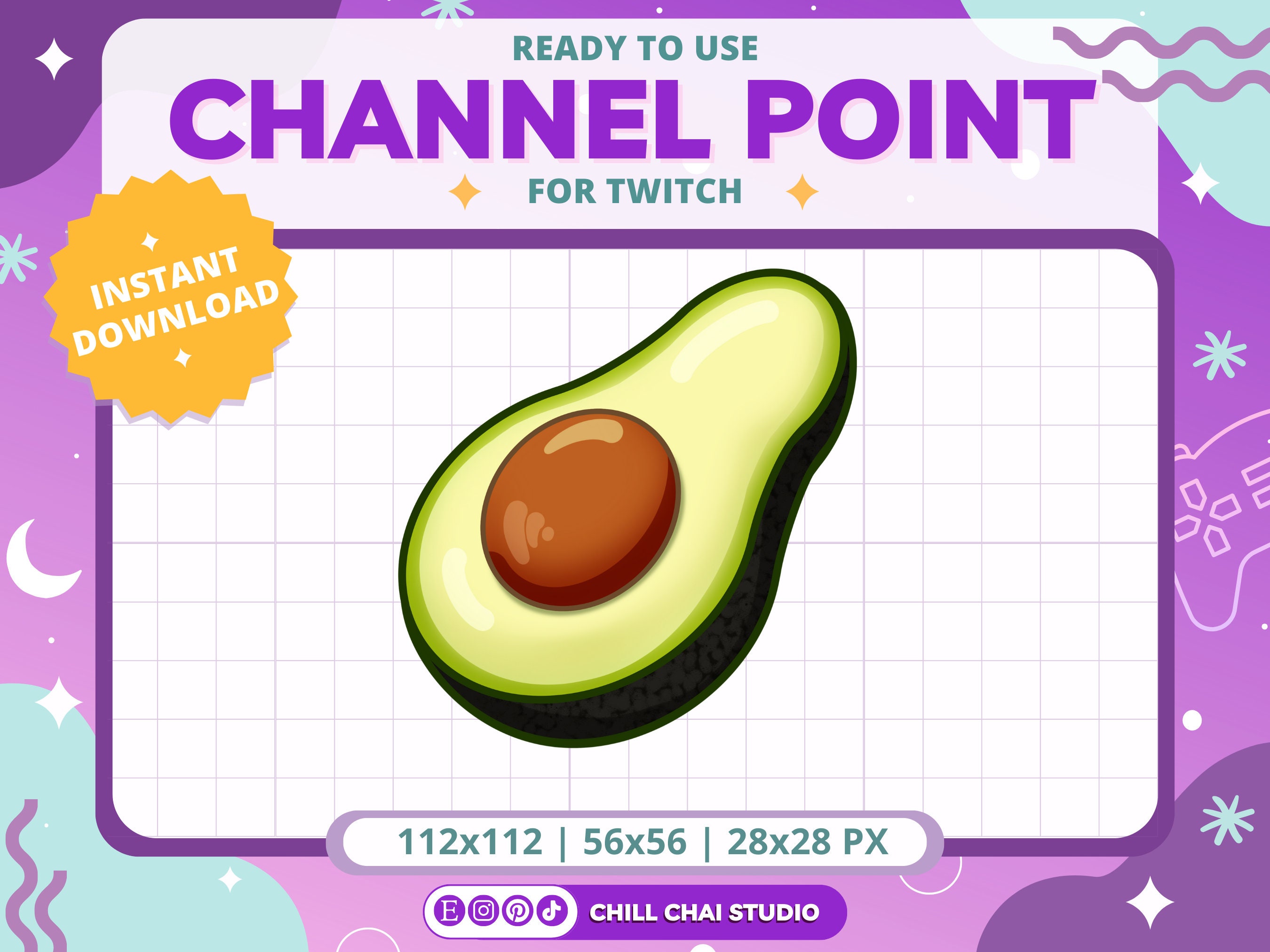 AVOCADO CHANNEL POINT for Twitch Chat | Cute Twitch Channel Points Icon ...