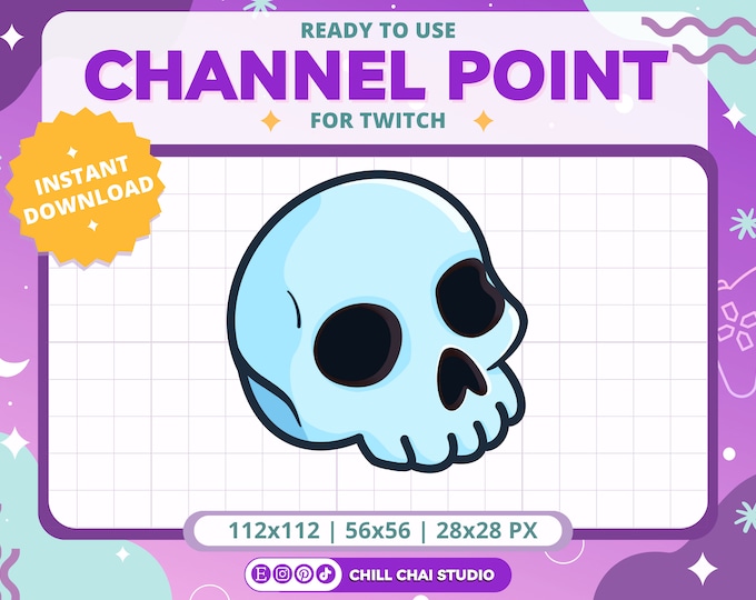 Pastel Blue Skull Channel Point for Twitch | Spooky Cute Twitch Channel ...
