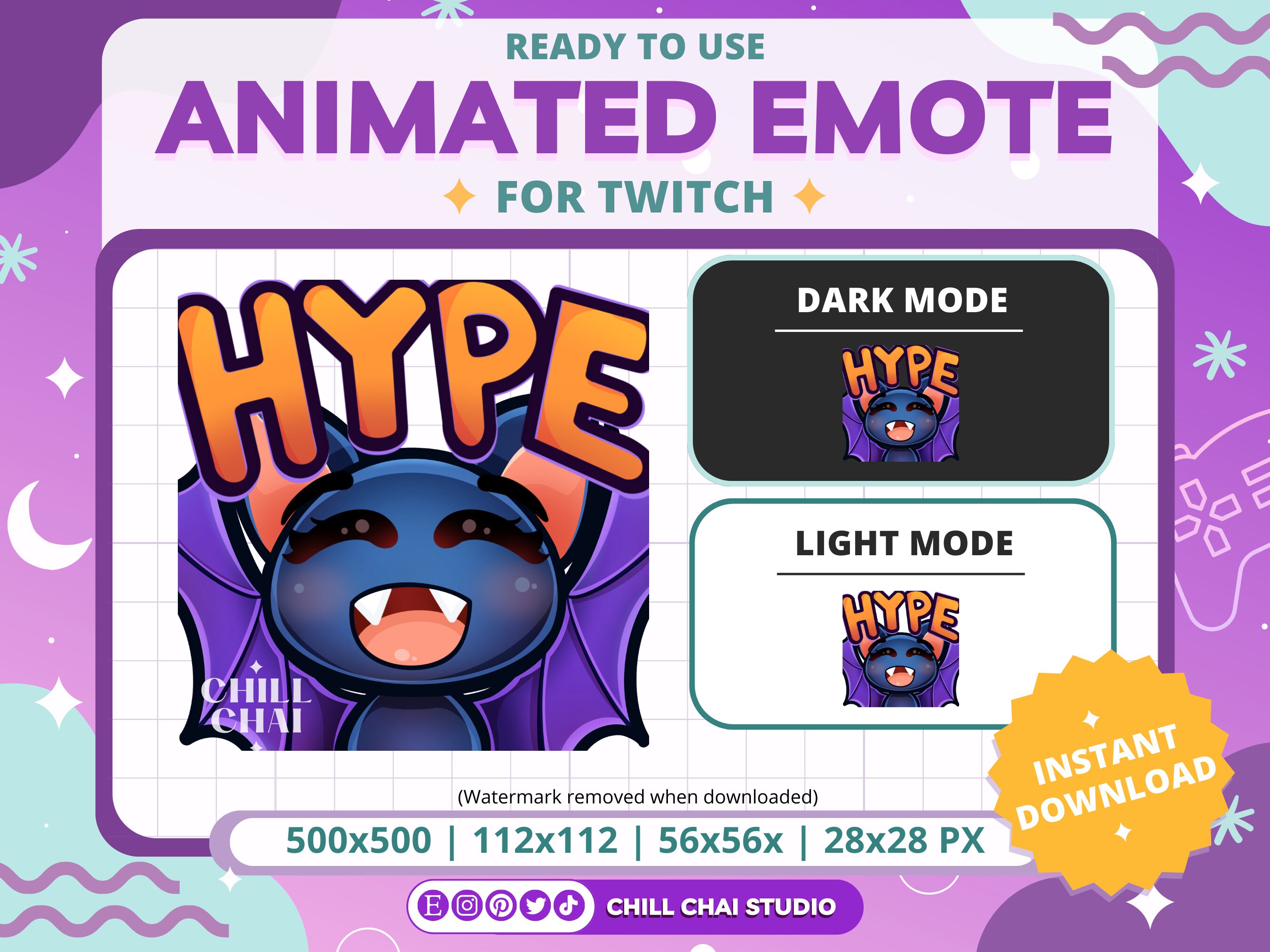 Ready to Use HYPE Bat Animated Emote for Halloween or Spooky Season on ...