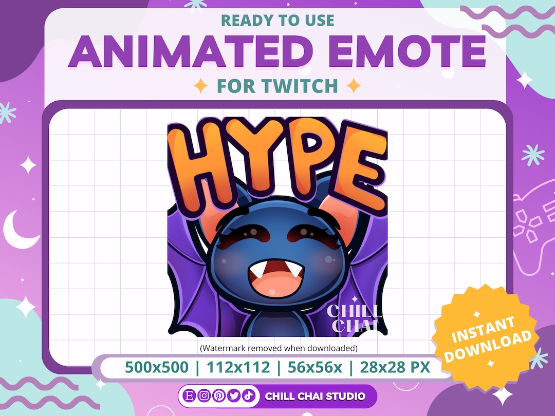 HYPE Bat Animated Emote: Spooky Twitch/discord GIF (instant Download ...
