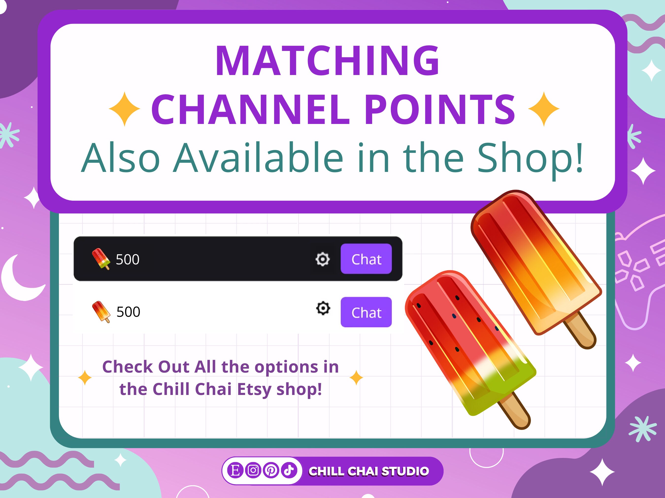 Kawaii Cute Ice Pop Sub Badges for Twitch | Youtube Channel Badges ...