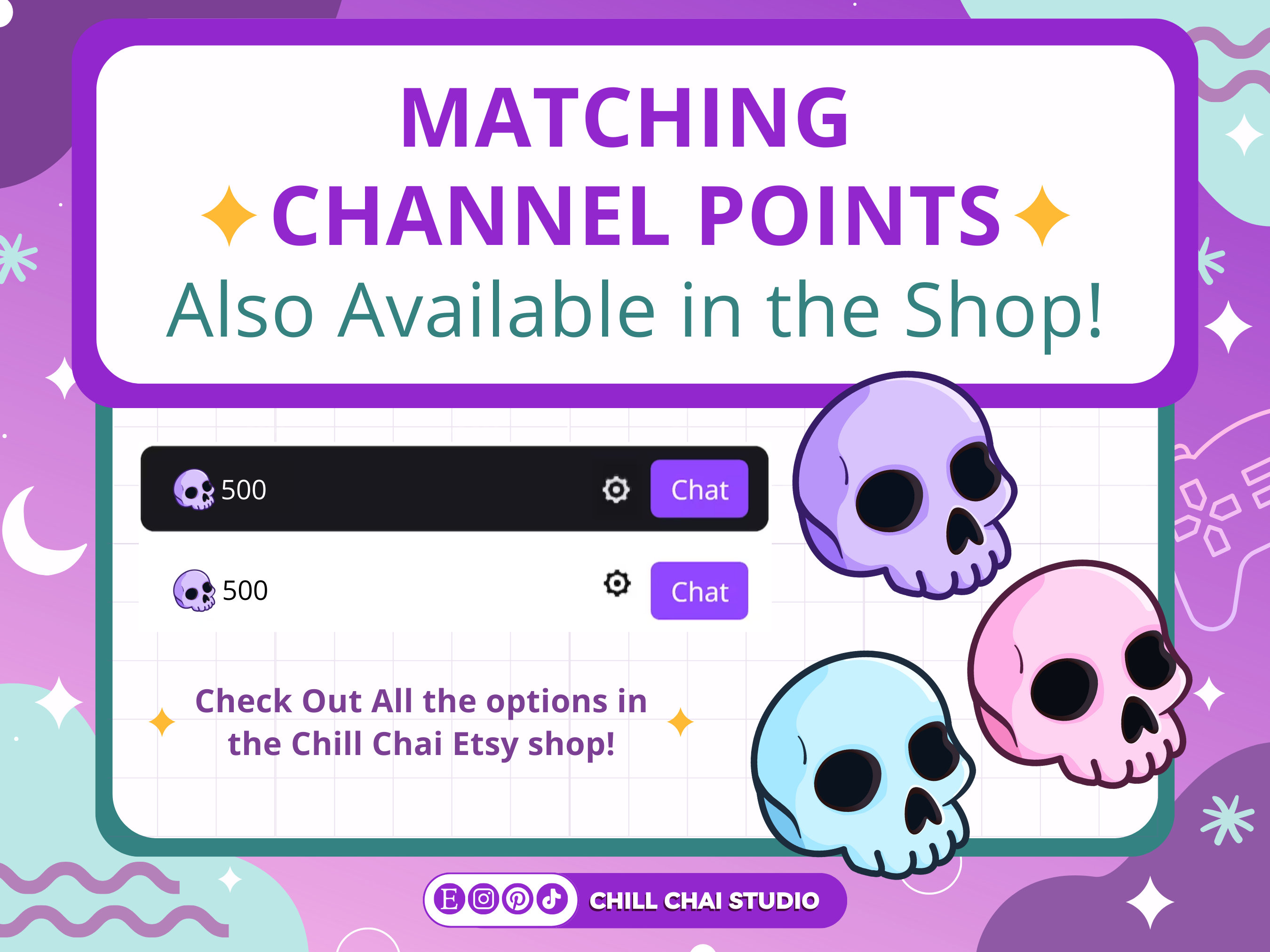 Spooky Cute Pastel Goth Skull Sub Badge Pack for Twitch Streamers and ...